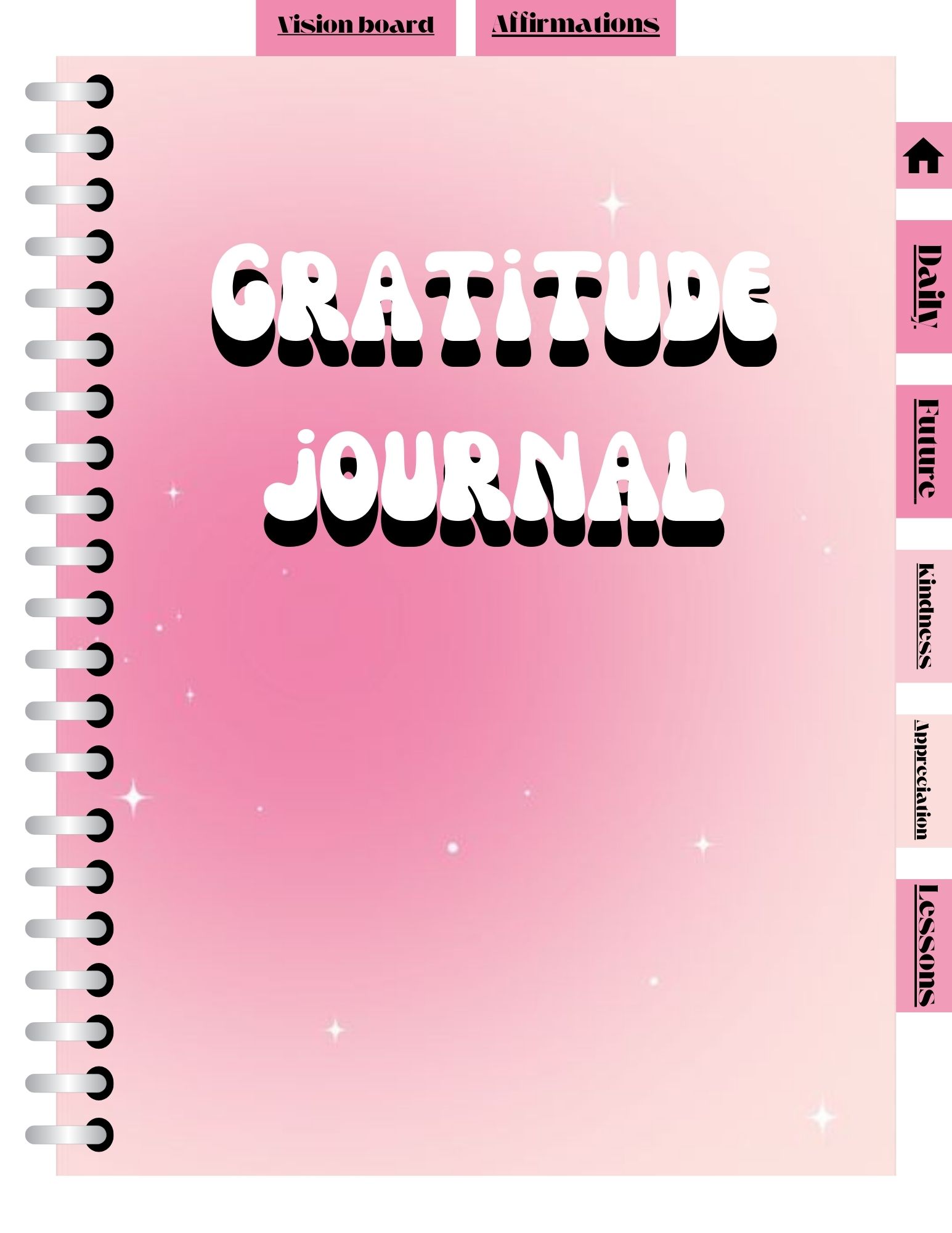 Hyperlinked Gratitude Journal | Pink Galaxy